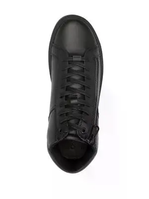 Calvin Klein Debossed Leather High-top Sneakers