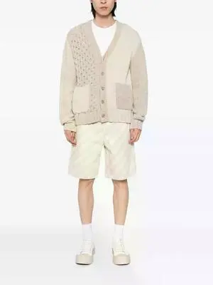 Marni Striped Diagonal Denim Shorts