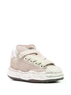 Mihara Yasuhiro Round Toe Lace Up Trainers - Pink