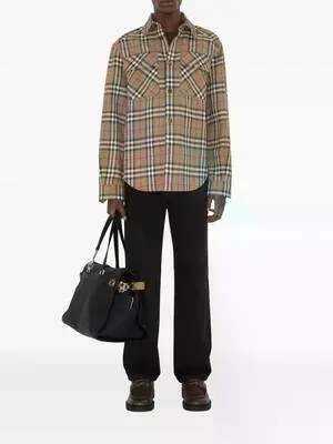 Burberry Checked Shirt - Neutrals