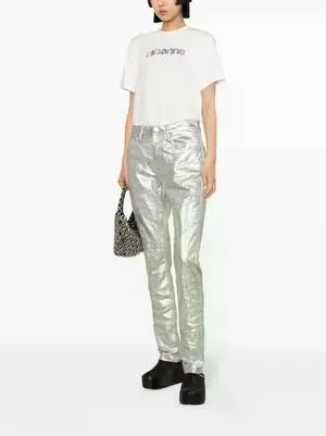 Rabanne Sequined Logo Cotton T-shirt