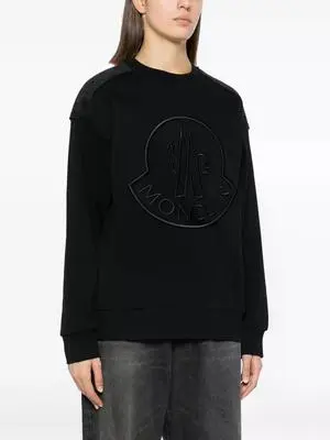 Moncler Logo Embroidered Cotton Blend Sweatshirt