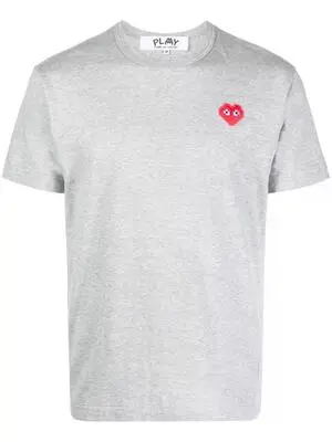 Play Comme Des Garcon Short-sleeve Cotton T-shirt - Grey
