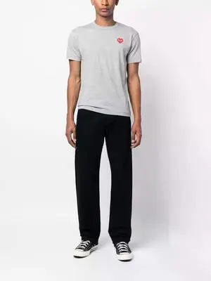 Play Comme Des Garcon Short-sleeve Cotton T-shirt - Grey