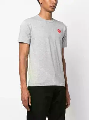 Play Comme Des Garcon Short-sleeve Cotton T-shirt - Grey