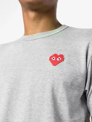 Play Comme Des Garcon Short-sleeve Cotton T-shirt - Grey