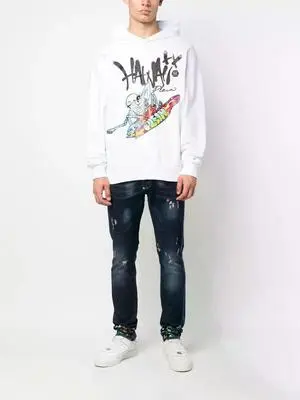 Philipp Plein Hawaii-print Cotton Hoodie