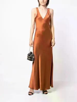 Voz Silk V-neck Long Dress