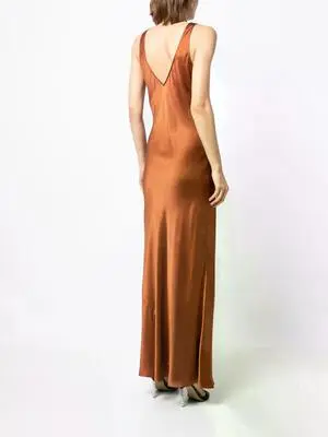 Voz Silk V-neck Long Dress