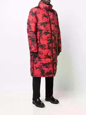 Michael Kors Camouflage Print Reversible Padded Coat