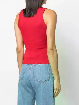 STYLAND Slim-cut Organic Cotton Tank Top - Red
