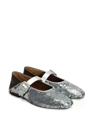 WALES BONNER Sequined Ballerina Shoes With Buckle Detail