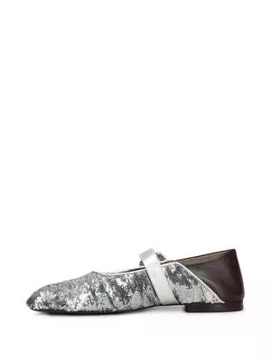 WALES BONNER Sequined Ballerina Shoes With Buckle Detail