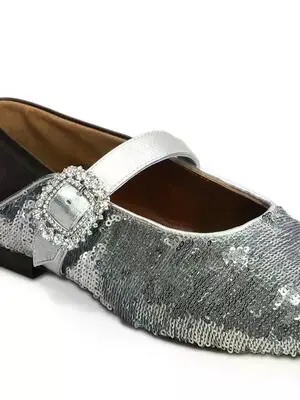 WALES BONNER Sequined Ballerina Shoes With Buckle Detail