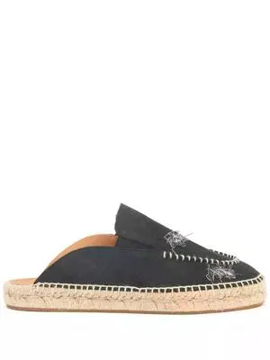 MAISON MARGIELA Embroidered Calf Leather Espadrille Mules
