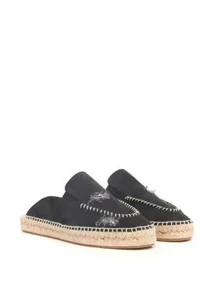 MAISON MARGIELA Embroidered Calf Leather Espadrille Mules