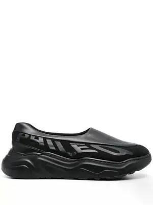 PHILEO Logo-print Laceless Low-top Sneakers - Black