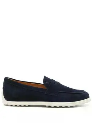 TOD'S Suede Loafers With Penny Slot Detail