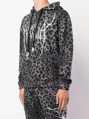 HACULLA. Leopard Print Logo Hoodie