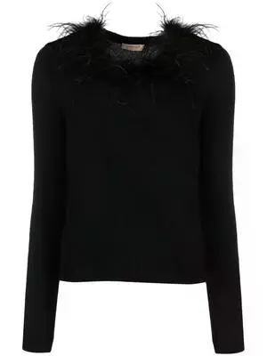 TWINSET Ostrich Feather Trim Jumper