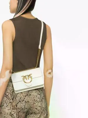 Pinko Small Leather Shoulder Bag With Metal Buckle