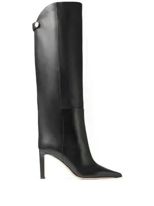 JIMMY CHOO Alizze Leather Knee High Boots - Black