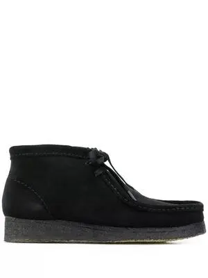 Clarks Leather Square Toe Lace-up Boots - Black