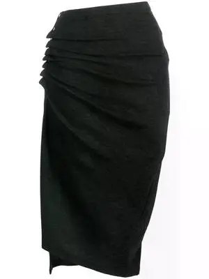 Rabanne Asymmetric Gathered Midi Skirt