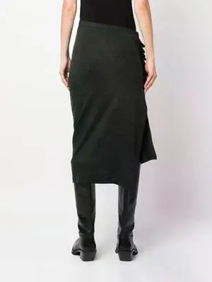Rabanne Asymmetric Gathered Midi Skirt