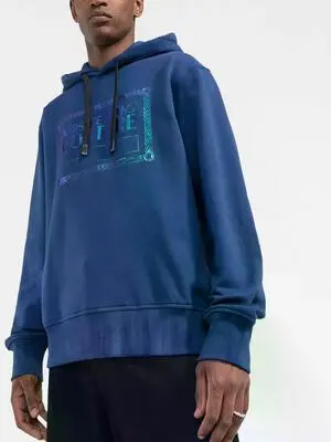 Versace Logo Plaque Cotton Hoodie