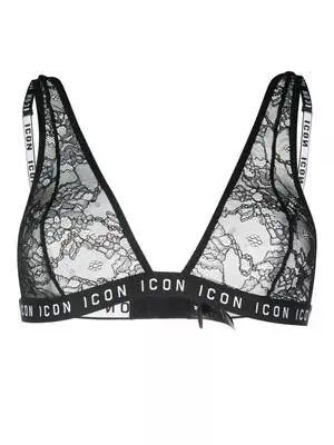 Dsquared2 Icon Lace Triangle Bra - Black