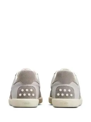 TOD'S Paneled Calf Leather Sneakers - Grey