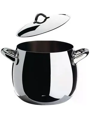ALESSI Matching-lid Stainless-steel Pot - Silver