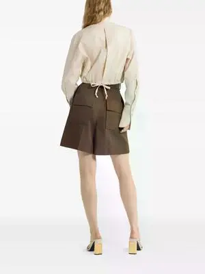 PATOU Cropped Safari Poplin Shirt - Neutrals