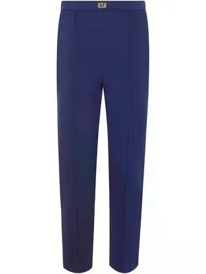 Elisabetta Franchi Logo Plaque Trousers - Blue