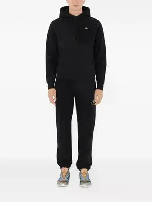Burberry Knight-stamp Cotton Hoodie - Black