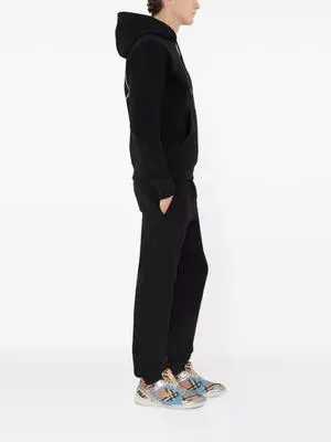 Burberry Knight-stamp Cotton Hoodie - Black