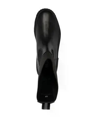 Moncler Calf Leather Panelled Boots - Black