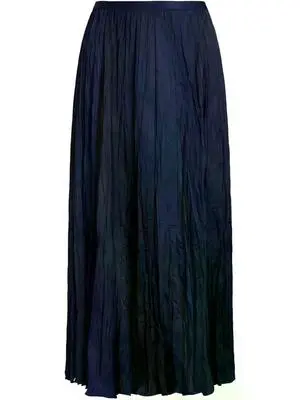 Polo Ralph Lauren Crinkled A-line Midi Skirt - Blue