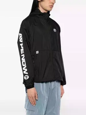 AAPE BY *A BATHING APE Moonface Appliqué Hooded Windbreaker - Black