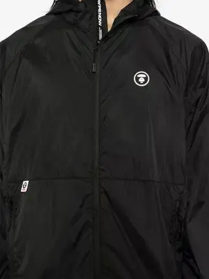 AAPE BY *A BATHING APE Moonface Appliqué Hooded Windbreaker - Black