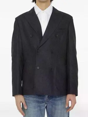 TONELLO Wool Double-breasted Blazer - Grey