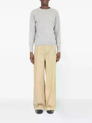 MAISON MARGIELA Crew Neck Cashmere-cotton Jumper - Grey