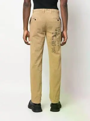 Incotex Text-print Straight-leg Cotton Trousers
