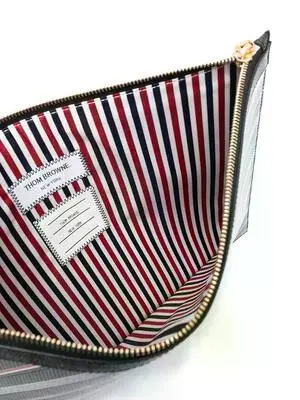 Thom Browne Striped Logo-print Pouch