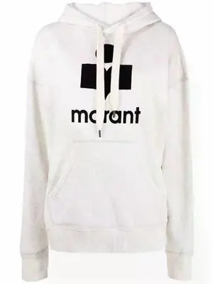 MARANT ETOILE Mansel Logo-print Hoodie - Neutrals