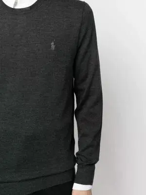 Polo Ralph Lauren Embroidered Pony Knit Jumper - Grey
