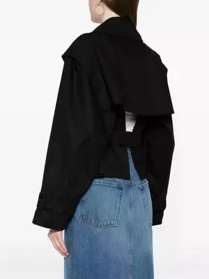 JNBY Open-back Cropped Trench Coat - Black