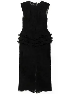 Zimmermann Crush Lace Frill Dress - Black