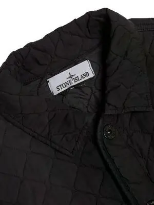 Stone Island Quilted Press-stud Bomber Jacket - Black
